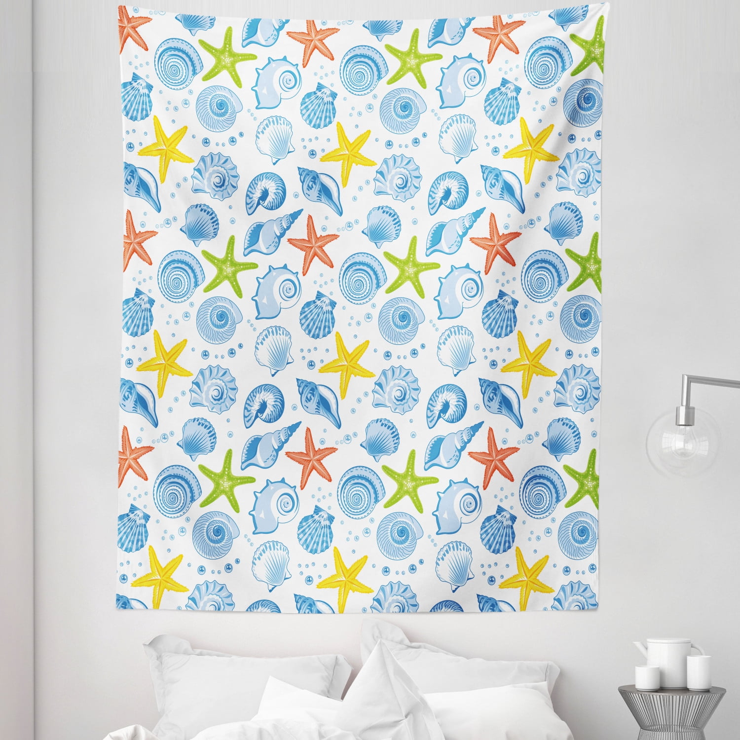 Sea Shells Tapestry, Starfishes Aqua Marine Inspirations Aquarium ...