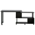 HomCom Corner Rotating Table Shelf Combo L-Shaped Computer Desk Home ...