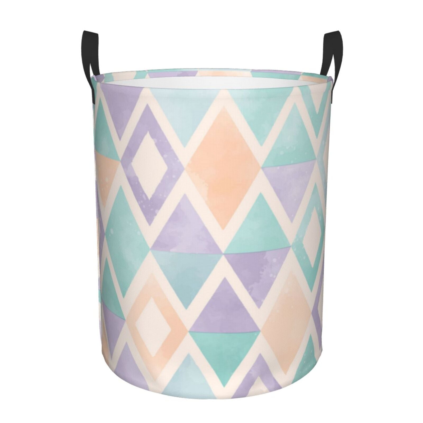 XMXT Collapsible Laundry Basket, Watercolor Geometric Rhombus Prints ...
