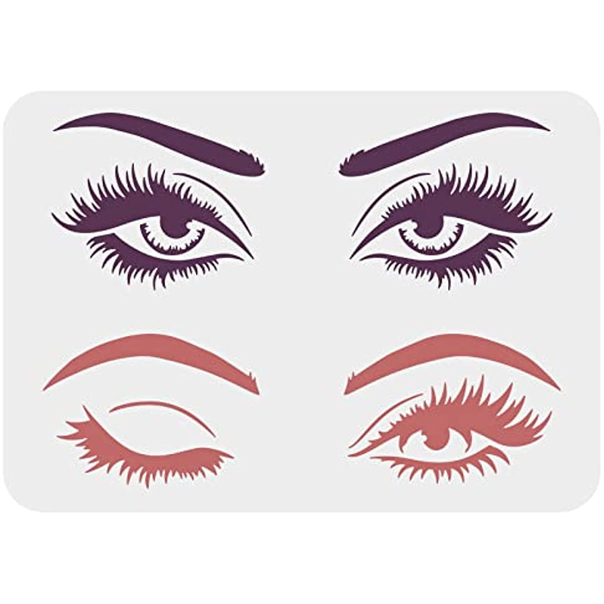 Reusable Eye Stencils for Painting: Large Eyes and Eyebrows, Airbrush ...