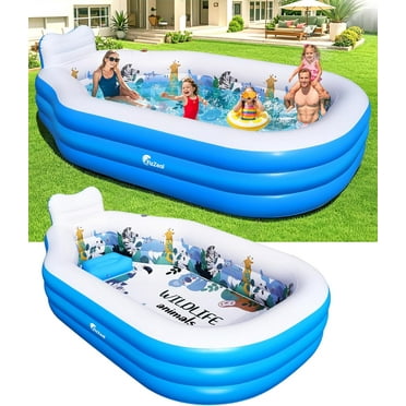 Round Inflatable Pool with Air Pump “88 x 85 x 21” Above Ground Pool ...