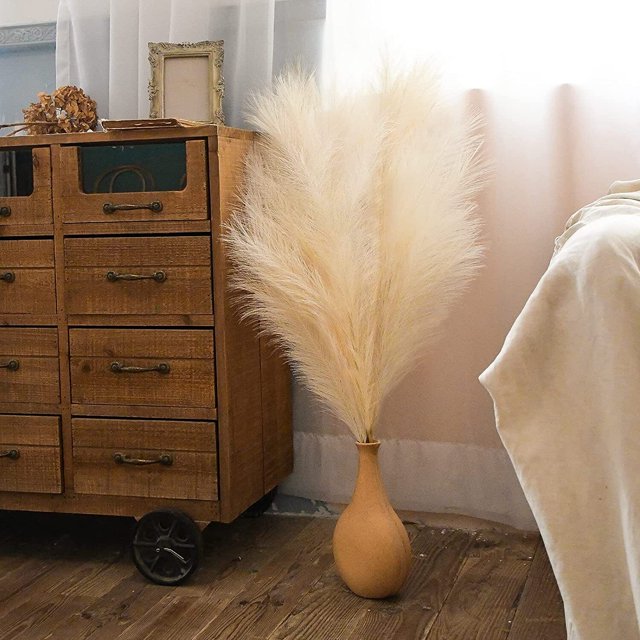 4x Faux Pampas Grass Large 46"/3.8FT Tall Artificial Pompous Grass for ...