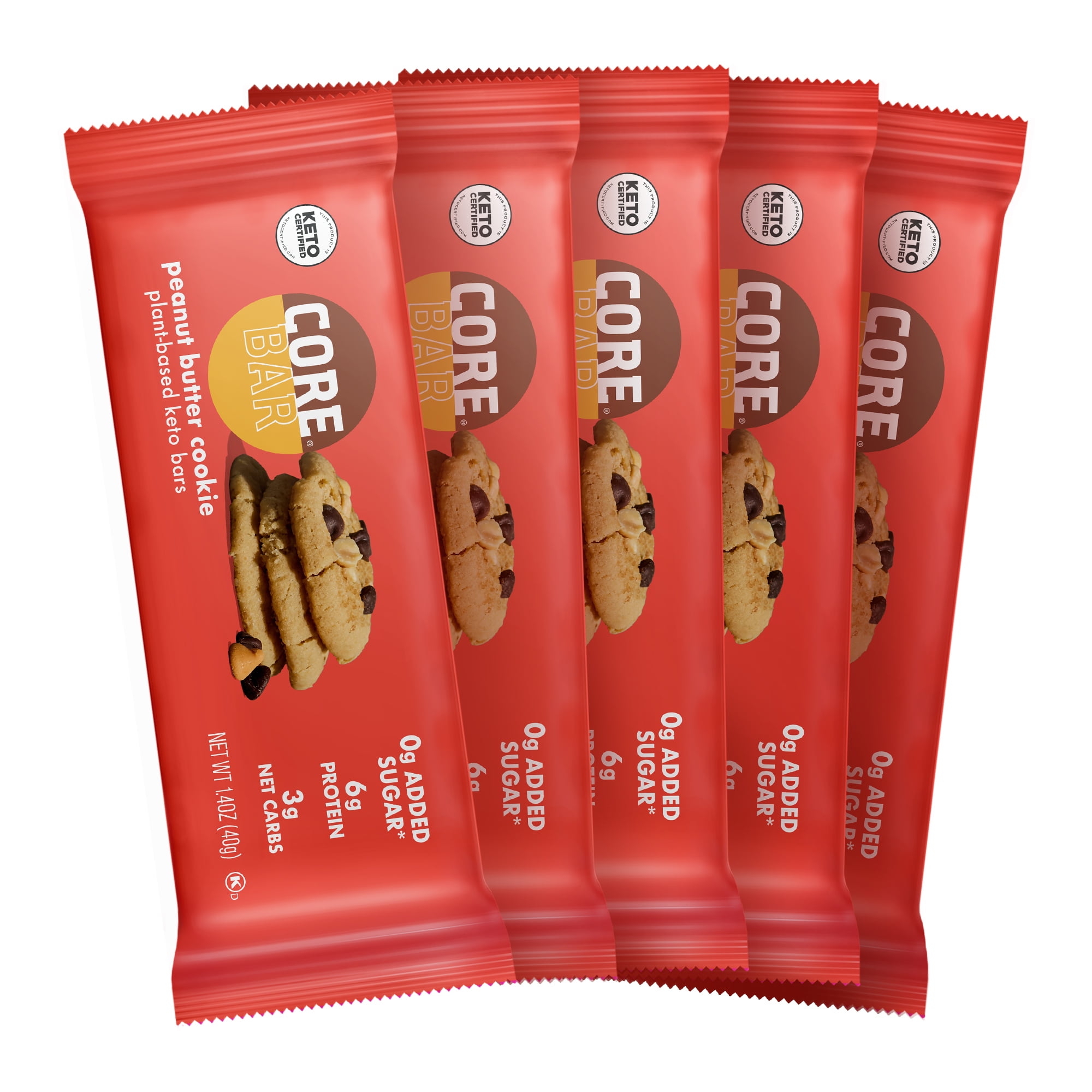 CORE, Gluten Free Healthy Keto Snack Bar, Peanut Butter Cookie, 5 Ct, 1 ...