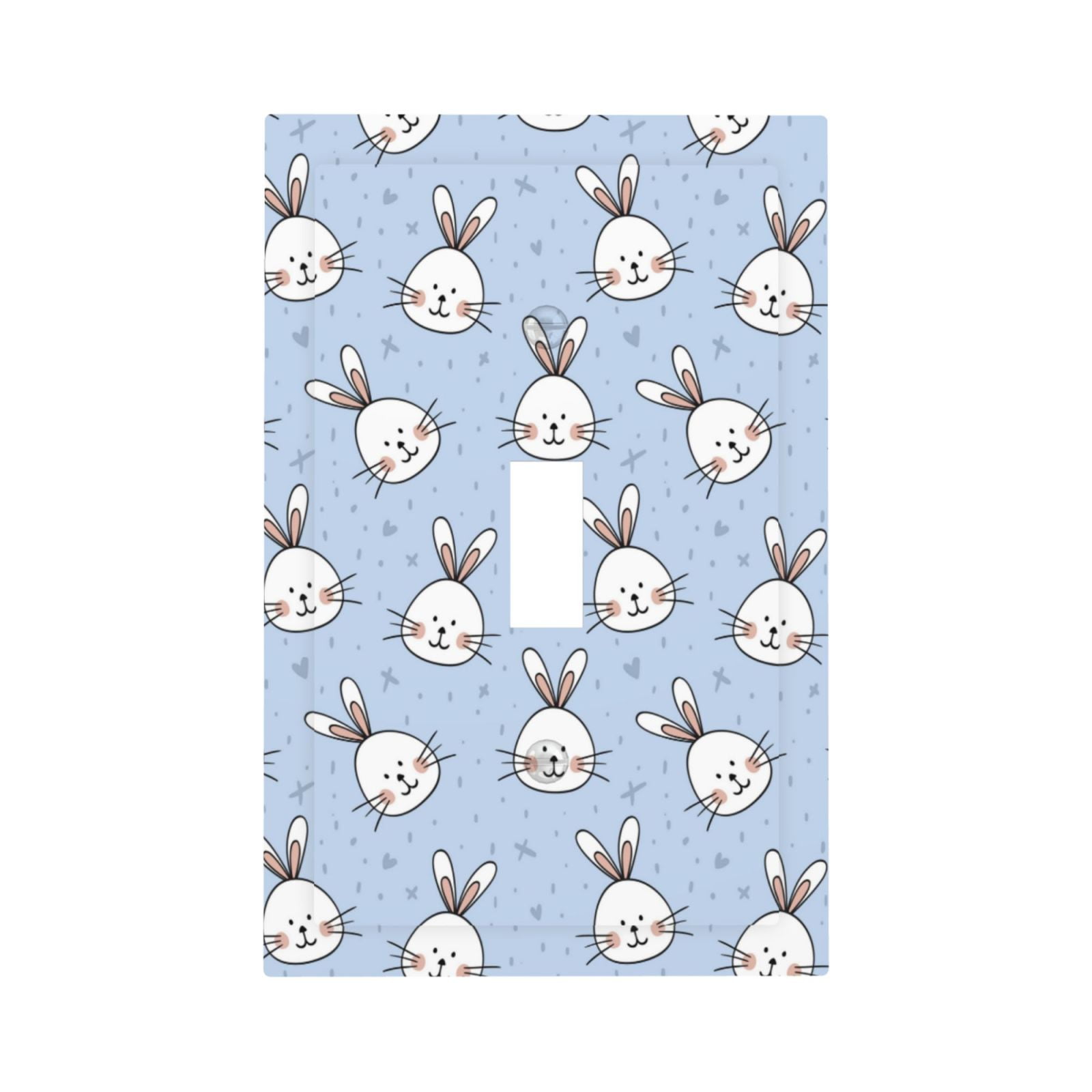 DouZhe 1-Gang Toggle Switch Wallplate, Cute Rabbits Animal Decorative ...