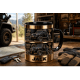 2D Flat Mug, Jeep Mug Black Gold Off Road Adventure Gift for Jeep ...
