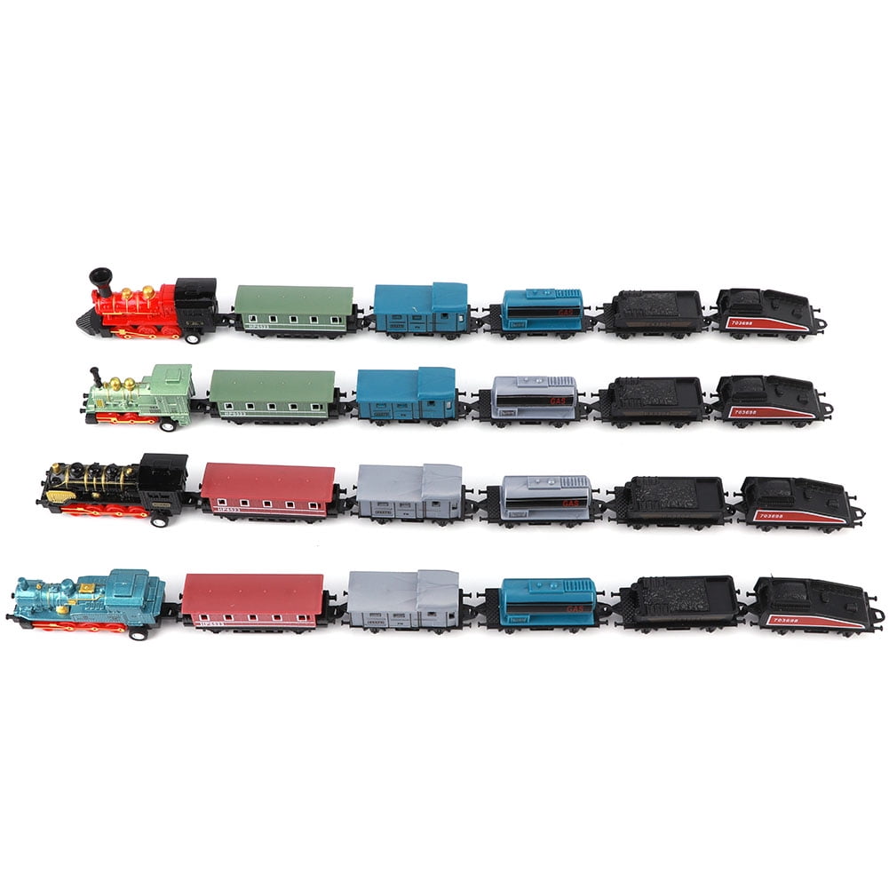 Trenes de juguete, 4 juegos de mini trenes, trenes de vapor, modelos de ...
