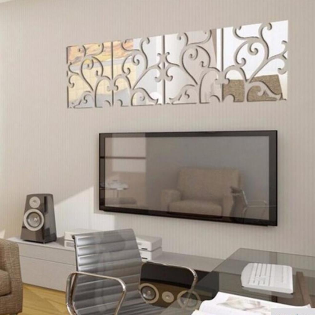 32Pcs Acrylic Geometry Mirror Wall Decal Room Decoration 30x30 ...