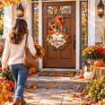 Fall Door Hanger, Welcome Gnome with Pumpkin Hat, Sunflowers and Leaves ...