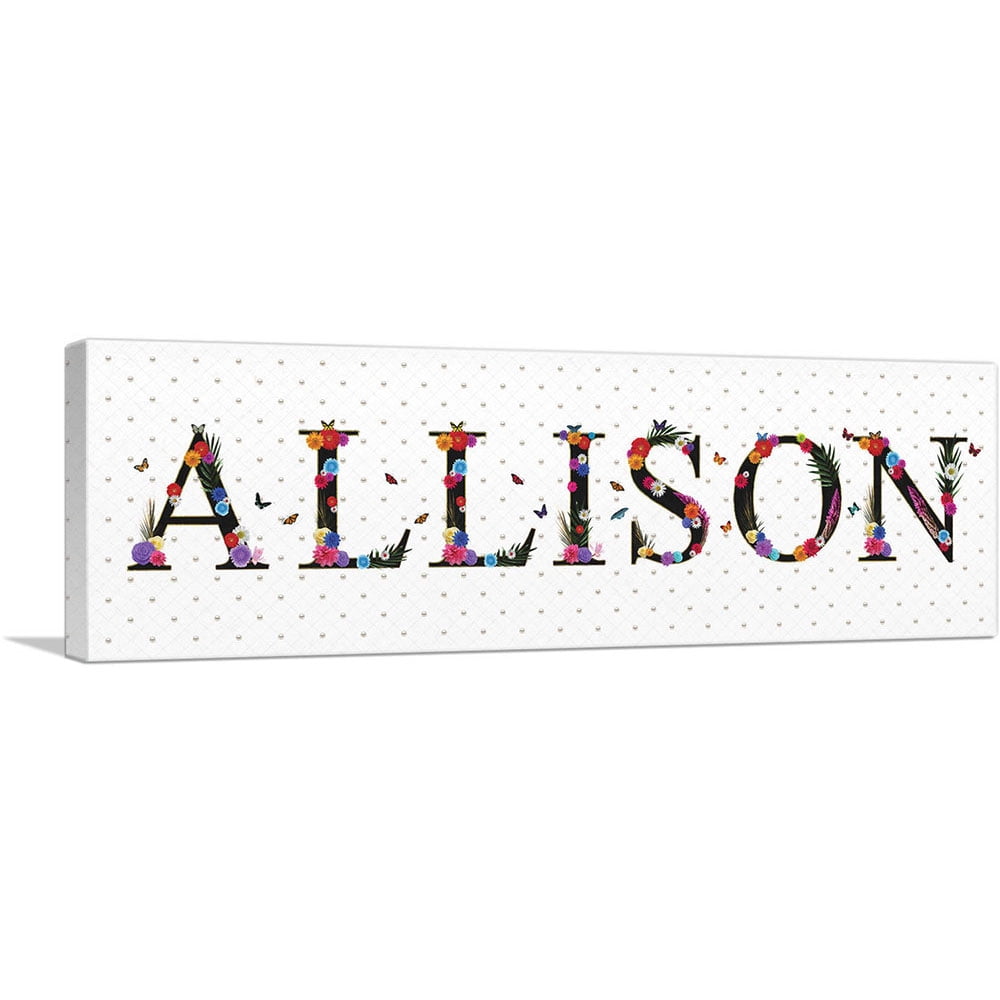 ARTCANVAS ALLISON Girls Name Room Decor Canvas Art Print - Size: 60" x ...