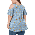 JuneFish Women's Plus Size Cold Shoulder Tunic Top Summer Short Sleeve ...