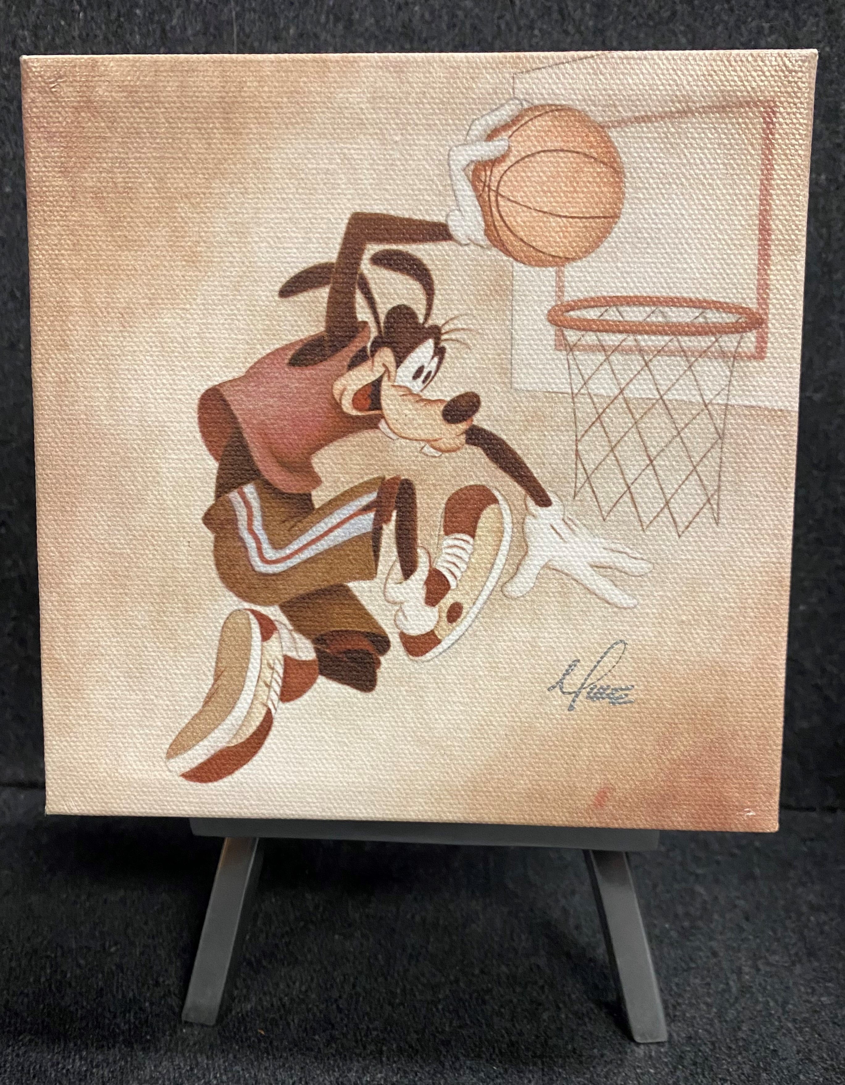Slam Dunk by Mike Kupka Canvas + Easel Featuring Goofy - Walmart.com