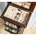 Hives and Honey Hillary Wood Brown Jewelry Armoire - Rich Walnut ...