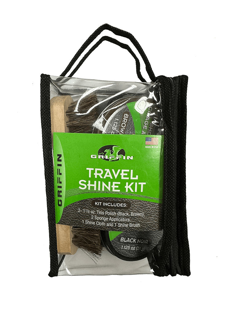 Griffin Travel Shoe Shine Kit - Shoe Polish, Sponge Applicators, Shoe ...