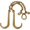 5/16''x2' G70 J Hook Tow Chain V Bridle 4700 Lbs Heavy Duty Transport ...