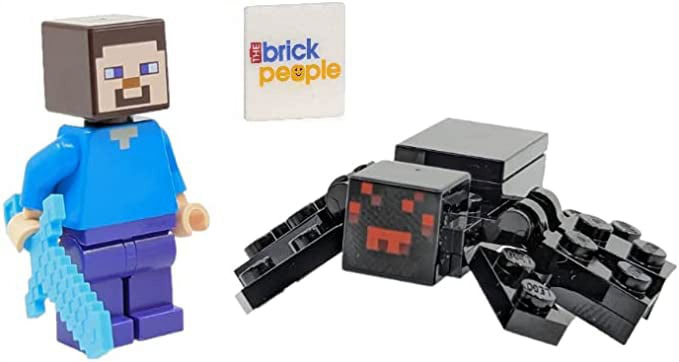 LEGO Minecraft: Steve Minifigure with Pickaxe and Spider - Walmart.com