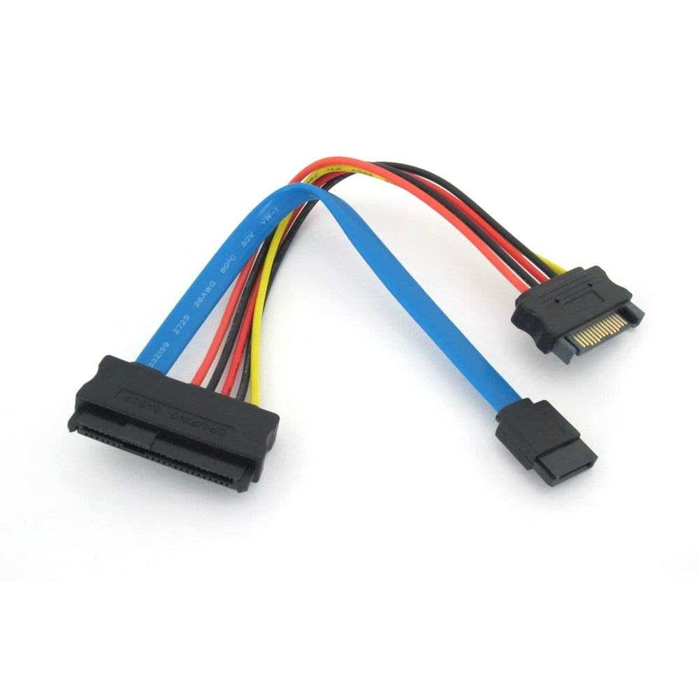 SAS 29 Pin to 7 Pin SATA Cable with 15 Pin SATA Power Cable 6 Inches ...