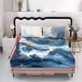 chaqlin Blue Marble Bed Sheet Set of 3,Comfy Breathable Cooling Bed ...