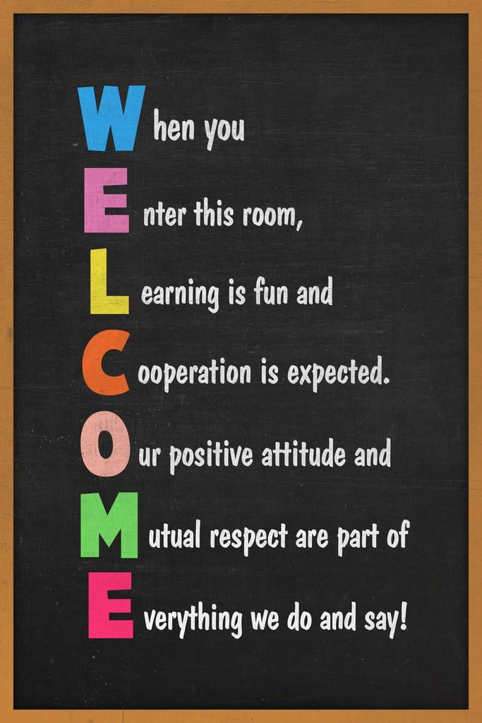 Classroom Sign Welcome Teacher Motivational Inspirational Rules Teacher ...