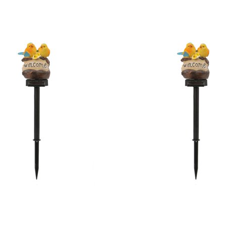 Peggybyg Welcome Sign Solar Light Resin Bird Statue with Stake for ...