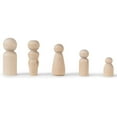 40-Piece Unfinished Wooden Peg Doll Bodies Set, 5 Assorted Shapes ...