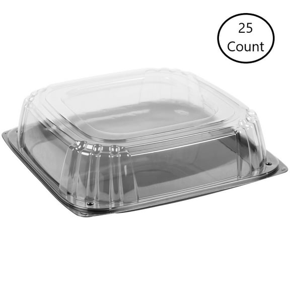 Sabert UltraStack Large Serving Plastic Party Food Tray with Pop-Tight ...