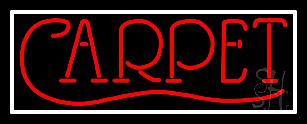 Red Carpet LED Neon Sign 10" Tall x 24" Wide - inches Black Square Cut ...