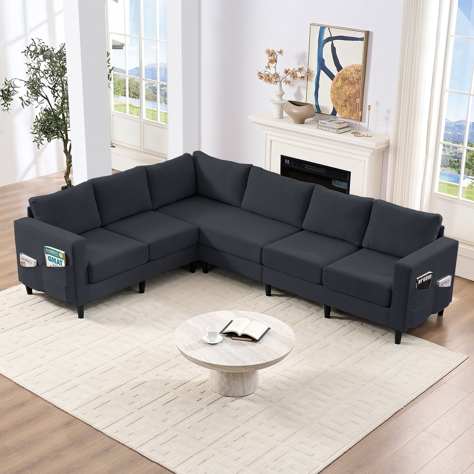 Click here for Puremind L Shaped Sofa  Oversized 5 Seat Corner So... prices