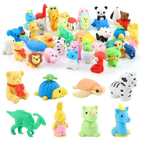 40 Animal Eraser Cartoon Eraser Detachable Erasers Children's Pencil ...