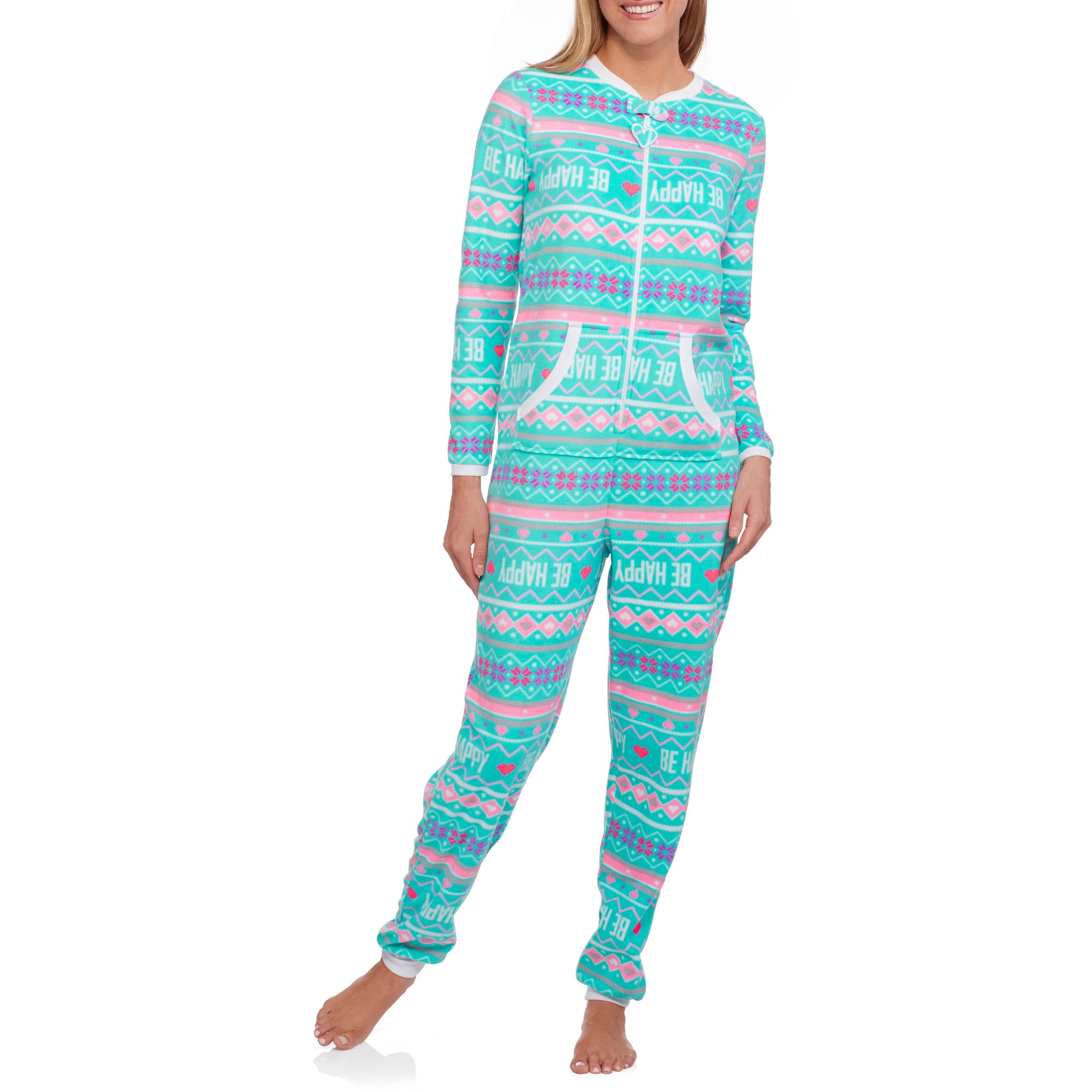Women's and Women's Plus Microfleece Sleepwear Adult Onesie Union Suit ...