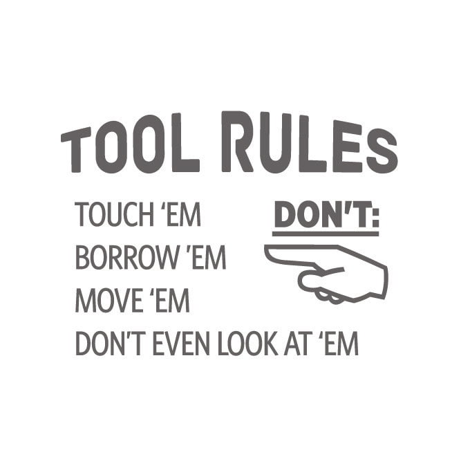 Tool Rules Vinyl Sticker - Large - Clay - Walmart.com
