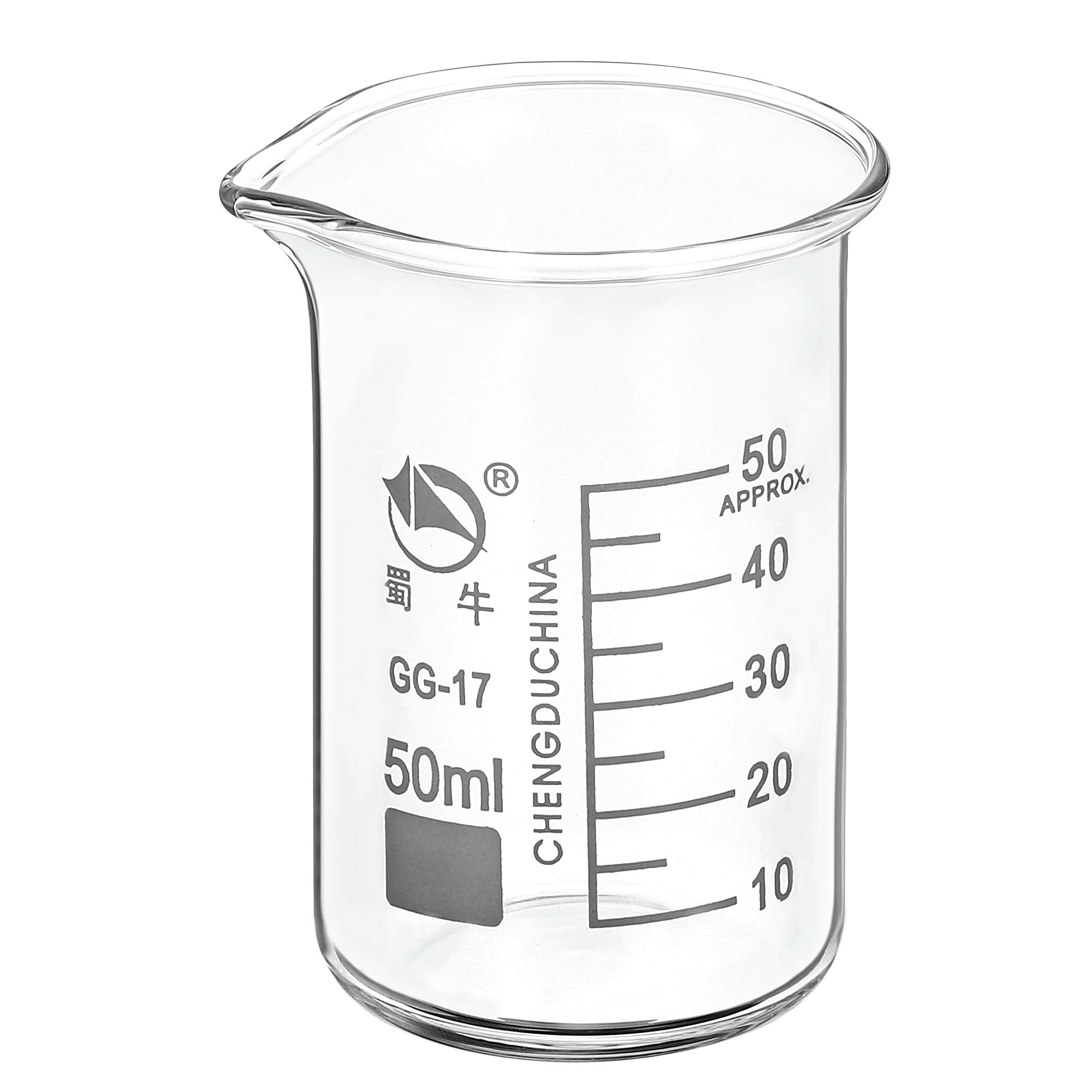 Uxcell 50ml Tall Form Glass Beaker, 3.3 Borosilicate Graduated Lab Measuring Cups - Walmart.com