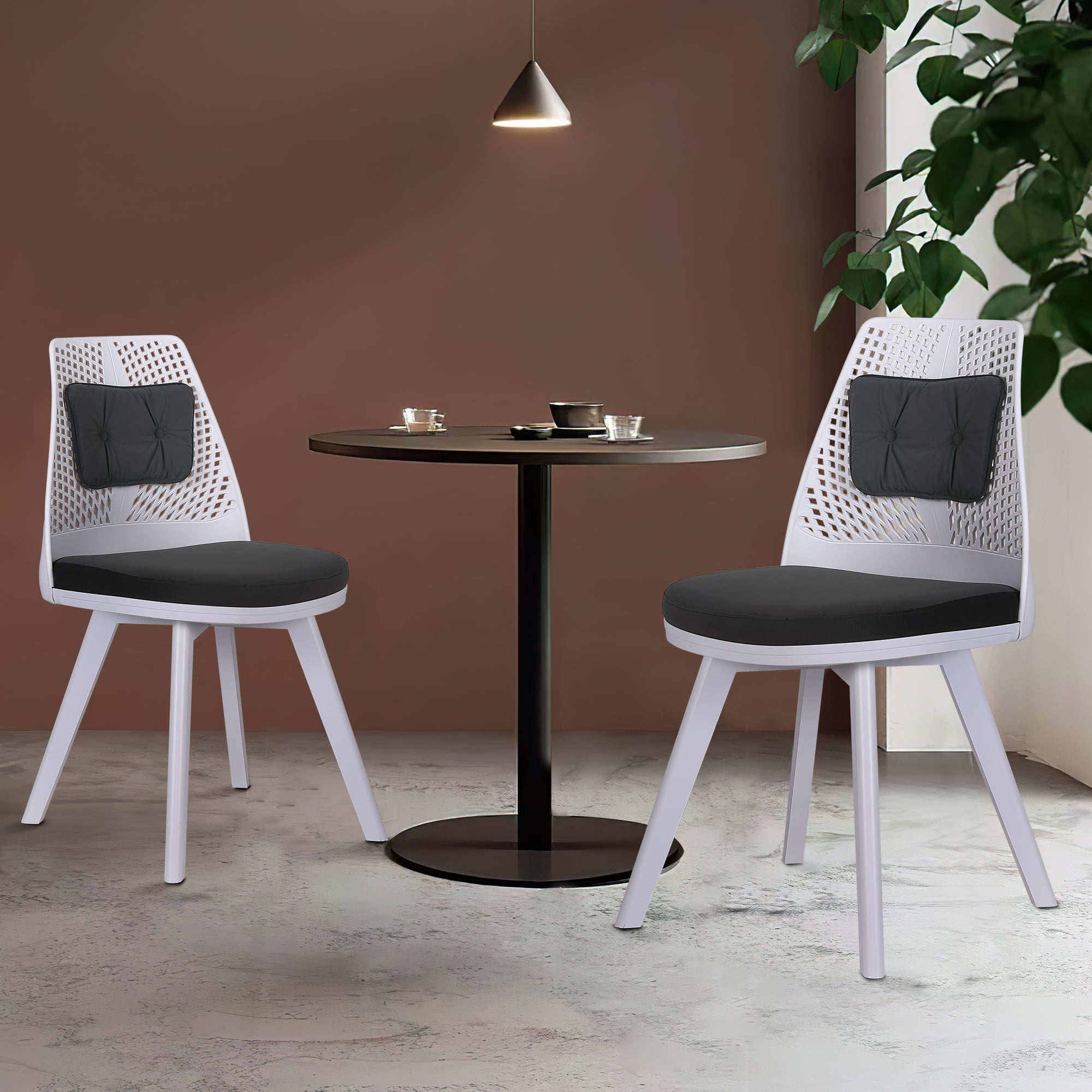 Dining Chairs Set of 2 Backrest Chair, Upholstered Side Chairs with ...