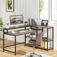 Tribesigns Industrial L-Shaped Computer Desk with Reversible Storage ...
