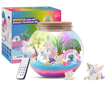 Dan&Darci Light-Up Unicorn Terrarium Kit - Arts & Crafts, LED Garden ...