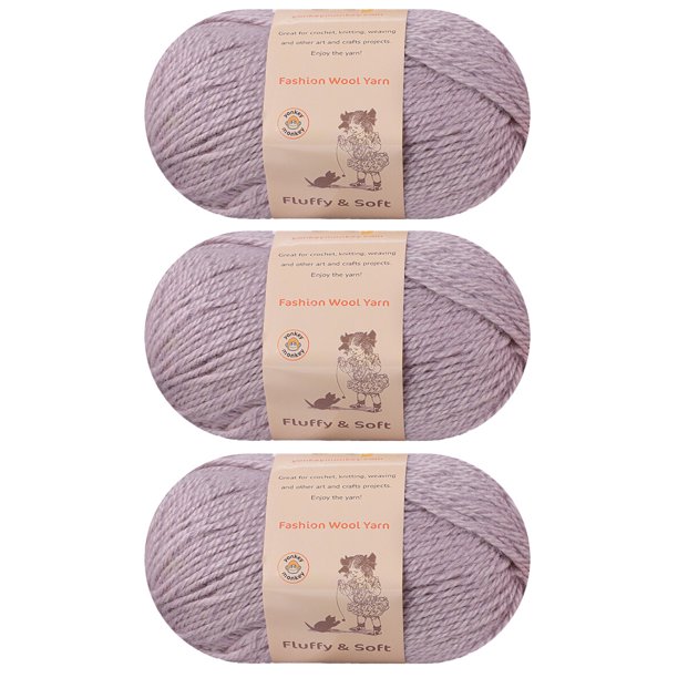 3-Pack Fluffy Wool Yarn by Yonkey Monkey. Lightweight and Soft ...