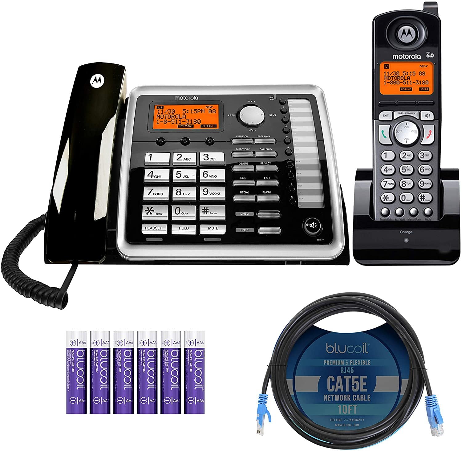 Motorola ML25260 Expandable Corded 2-Line Business Phone with Digital ...