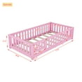Bellemave Kids Twin Size LVL Rubber Wood Floor Bed, Pink - Walmart.com