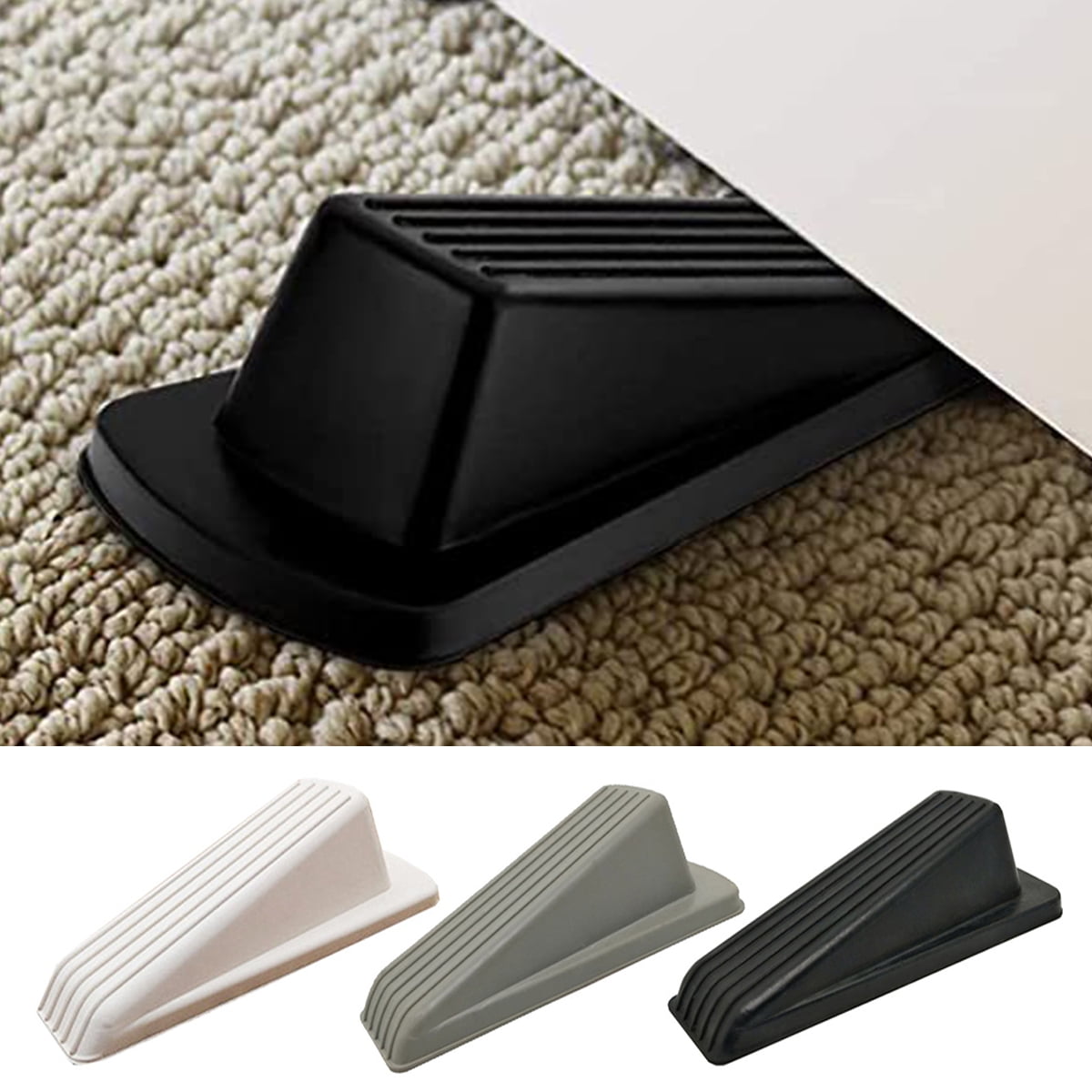 Travelwant 4Pcs/Set Door Stoppers for Floor Rubber Door Stop Wedge ...