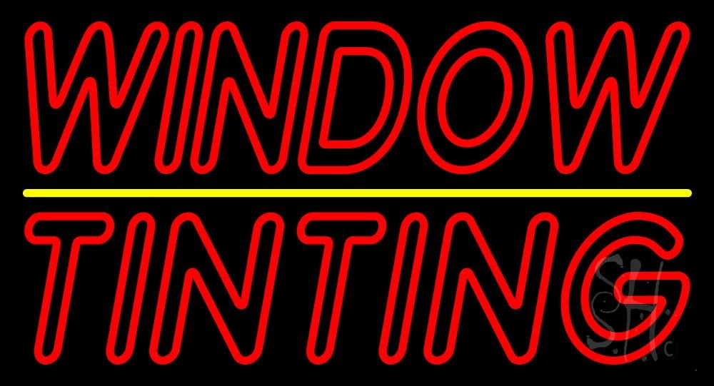 Double Stroke Window Tinting Yellow Line LED Neon Sign 13 x 24 - inches ...