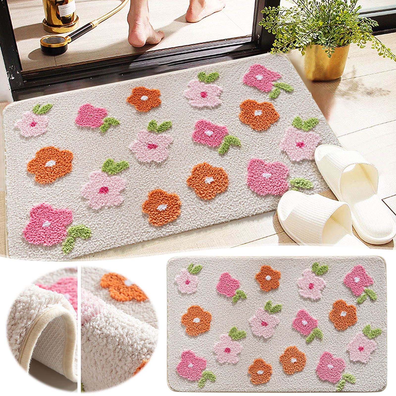 Click here for Wzzjkit Flower Bathroom Floor Mat Bathroom Bathroo... prices