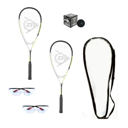 DUNLOP Beginner Squash Racquet Set (Includes 2 Racquets, 2 Eyeguards, 1 ...