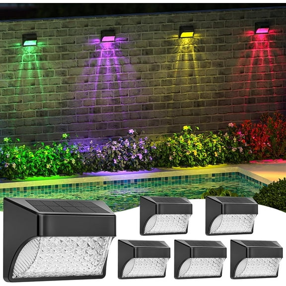 OPVM-Solar Fence Lights, Fence Lights Solar Powered Warm/Cool White and ...