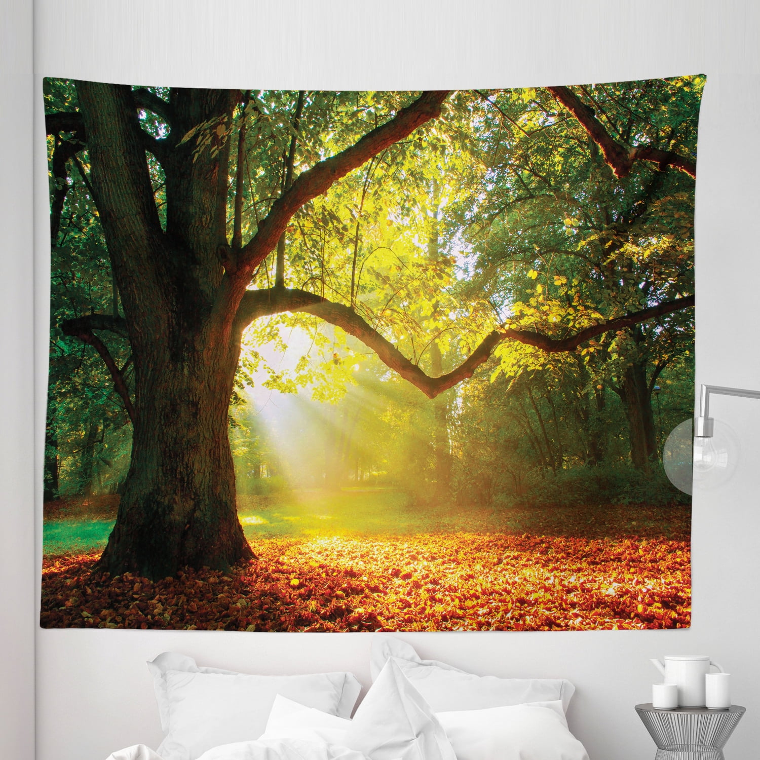 Tree Tapestry, Majestic Mighty Oak Tree with Largely Broader Leaves ...