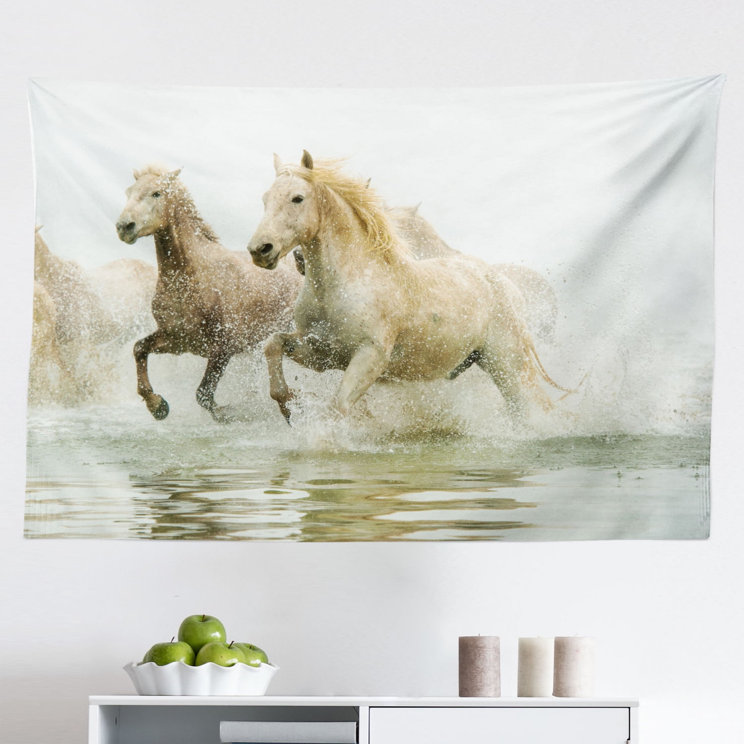 Horses Tapestry, Friesian Male Horse Masculine Driving Force of Life ...