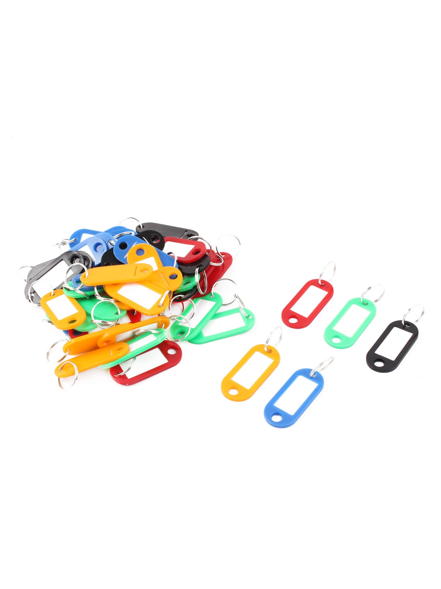 Plastic Keychain Key ID Label Name Tags Split Metal Ring Assorted Color ...