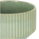 DecMode 10", 8", 7"W Wide Green Ceramic Planter with Linear Grooves and Tapered Bases (3 Count ...