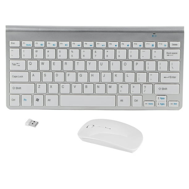 Slim 2.4GHz Wireless Keyboard and Mouse Kit for Desktop Laptop Silver ...