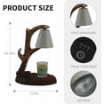 Deer Antler Wax Warmer Lamp - 10.25in Resin Flameless Candle Melter ...