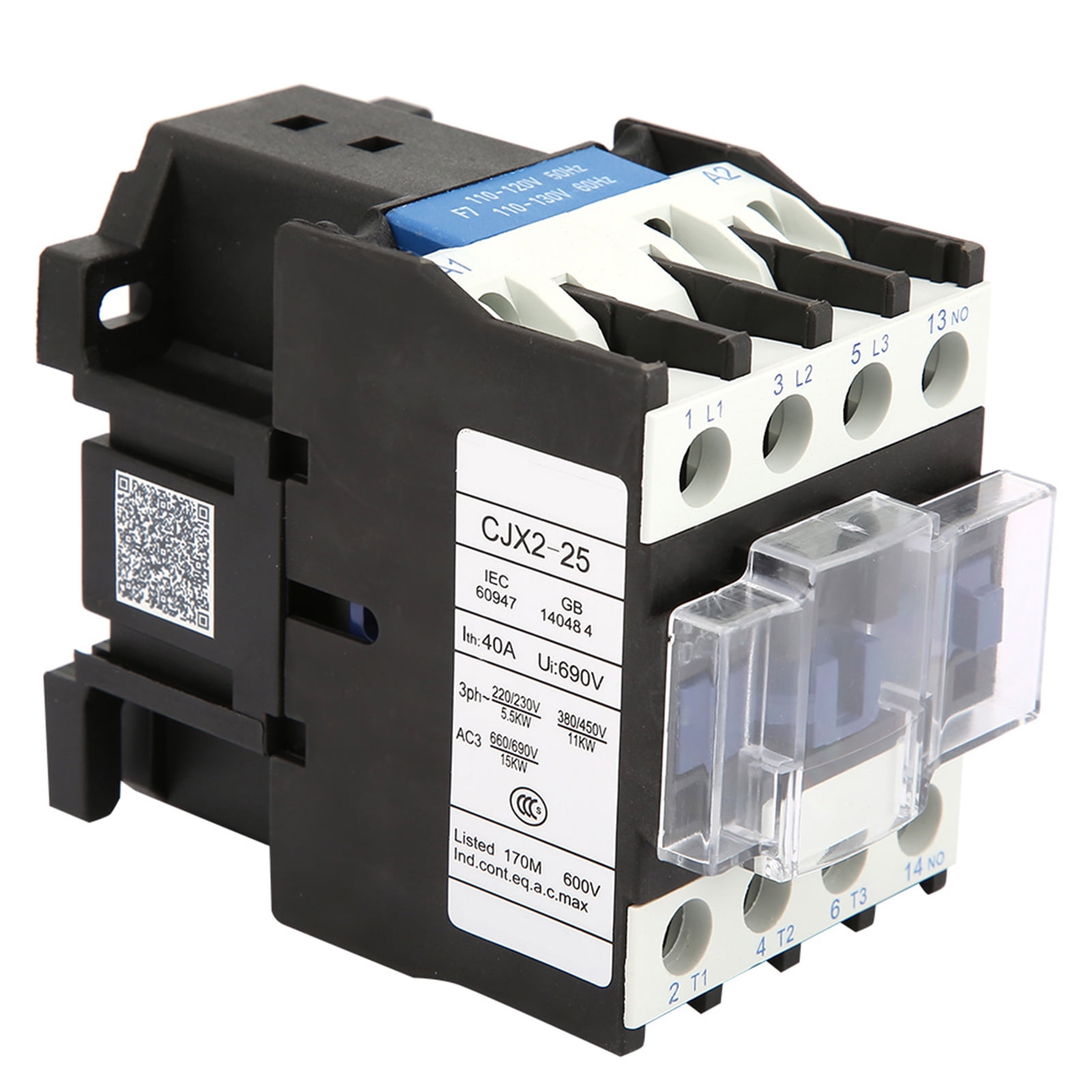 Contactor de CA industrial, contactor de montaje en riel CJX2‑25 ...