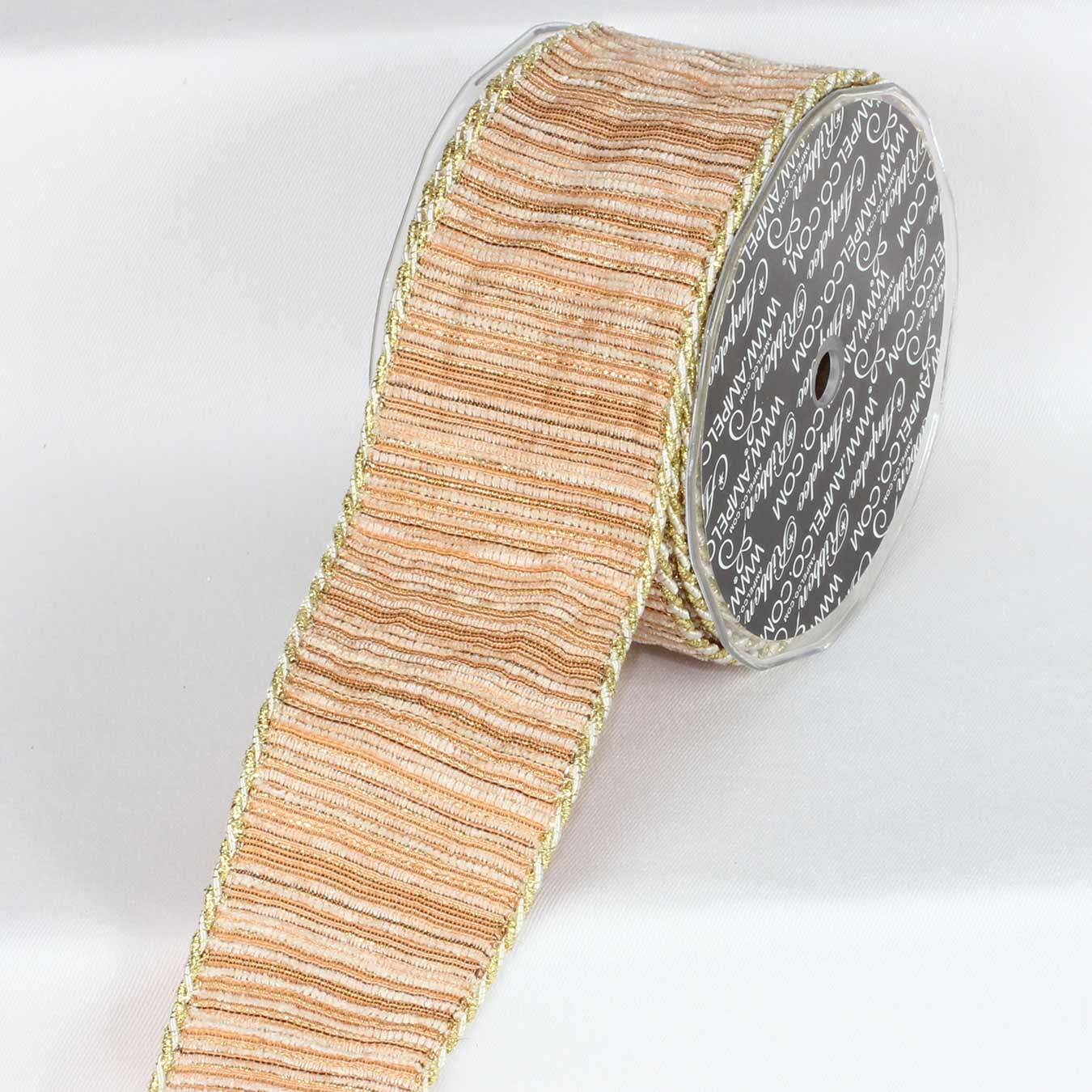 The Ribbon People Ivory and Gold Querstreifen Decorative Wired Craft ...